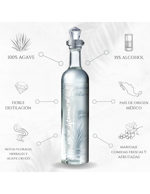 Tequila Don Ramón tipo Plata 750 ml 2