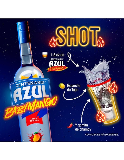 Licor de tequila Centenario Azul Baby Mango 700 ml 4