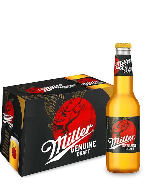 Cerveza clara Miller Genuine Draft Lager amargo 24 pack 355 ml 1