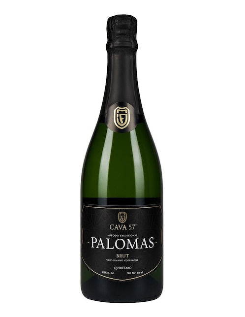 Vino espumoso blanco macabeo Cava 57 palomas brut México 750 ml 1