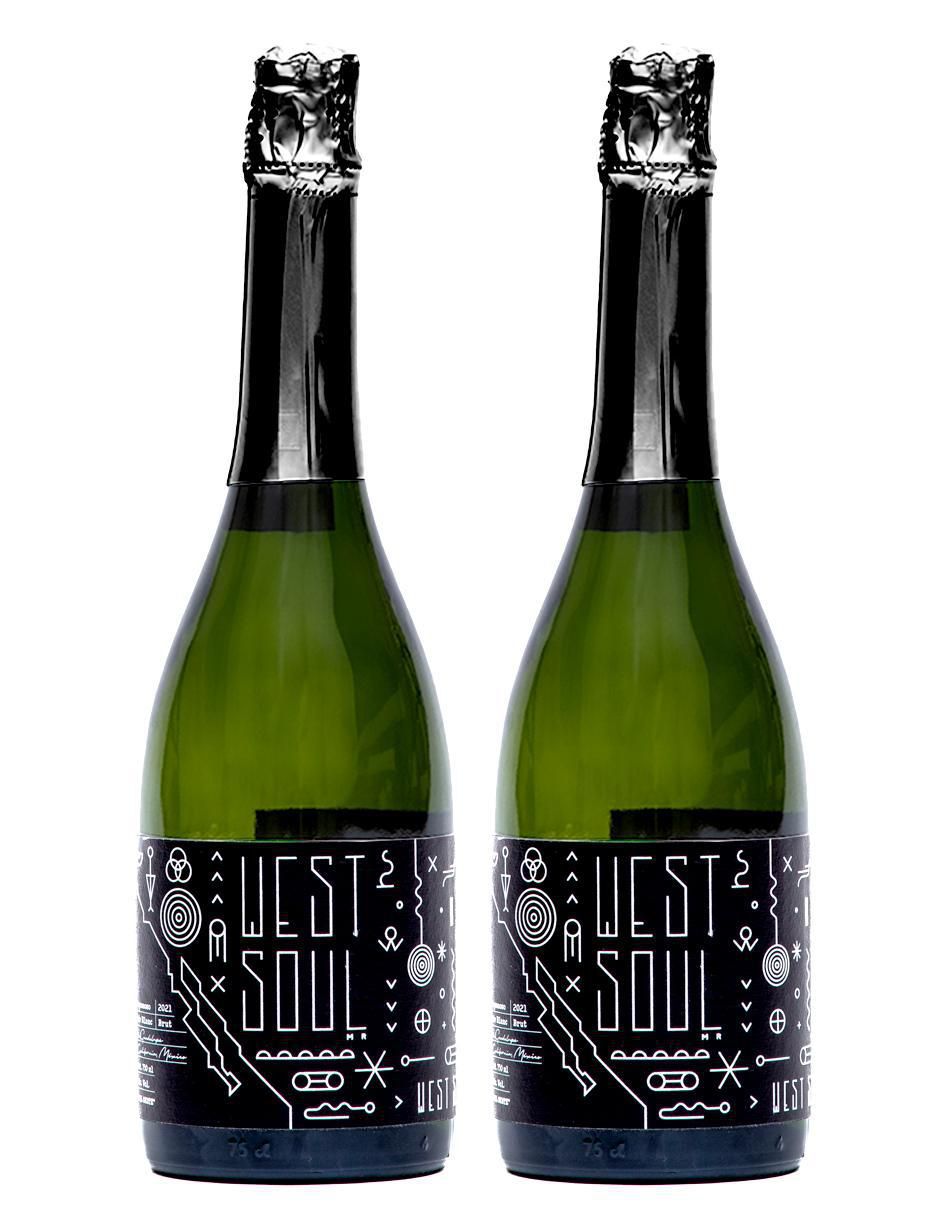 Set de vino espumoso chardonnay Vinos del Oeste West Soul México 750 ml